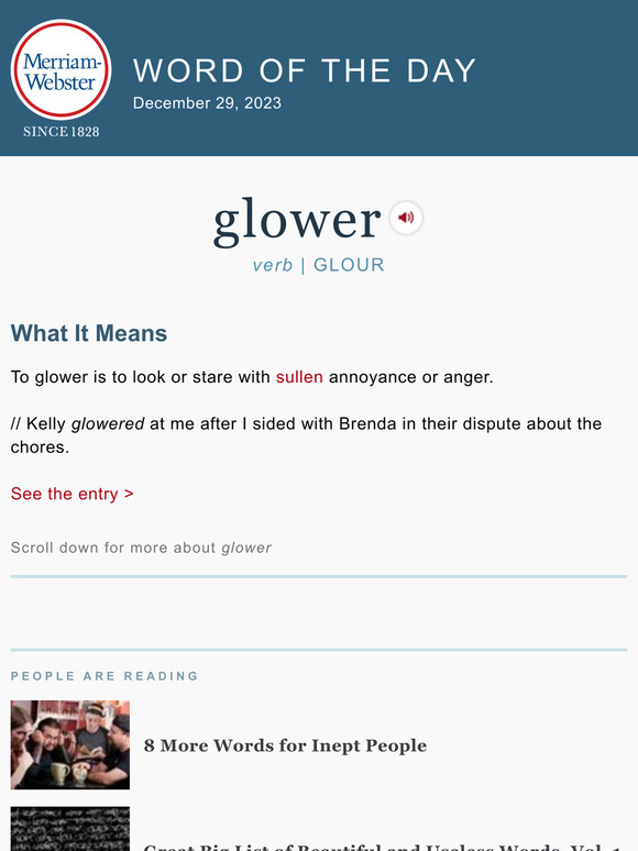 Spell It!: Glower - plus, 8 More Words for Inept People | Milled