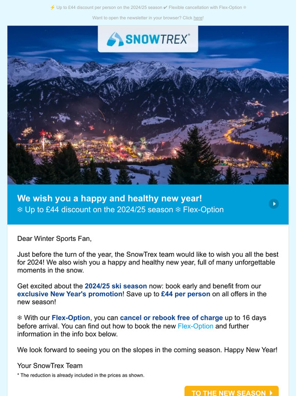 SnowTrex: New 2024/25 season completely reduced 🚀 New Year's greetings ...