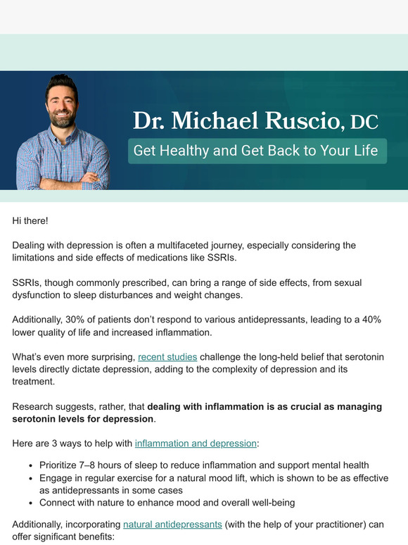 Dr. Michael Ruscio: 3 ways to combat depression naturally | Milled