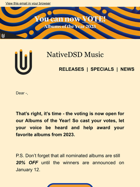 Native DSD: AOTY 2023 Voting Now Open! | Milled