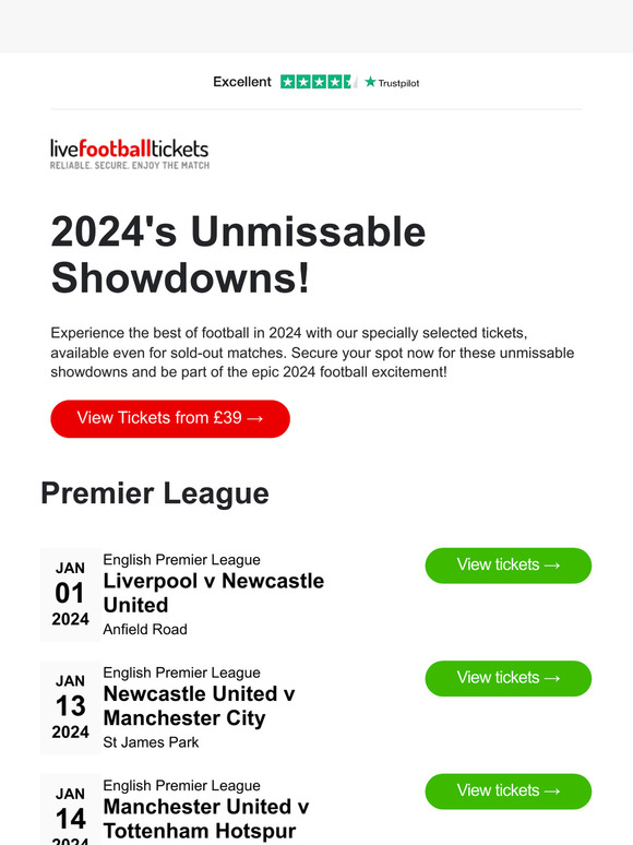 Live Football Tickets: Hey, these are 2024's Unmissable Showdowns! | Milled