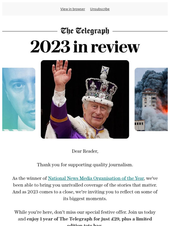 The Telegraph: See which stories got the world talking in 2023 | Milled