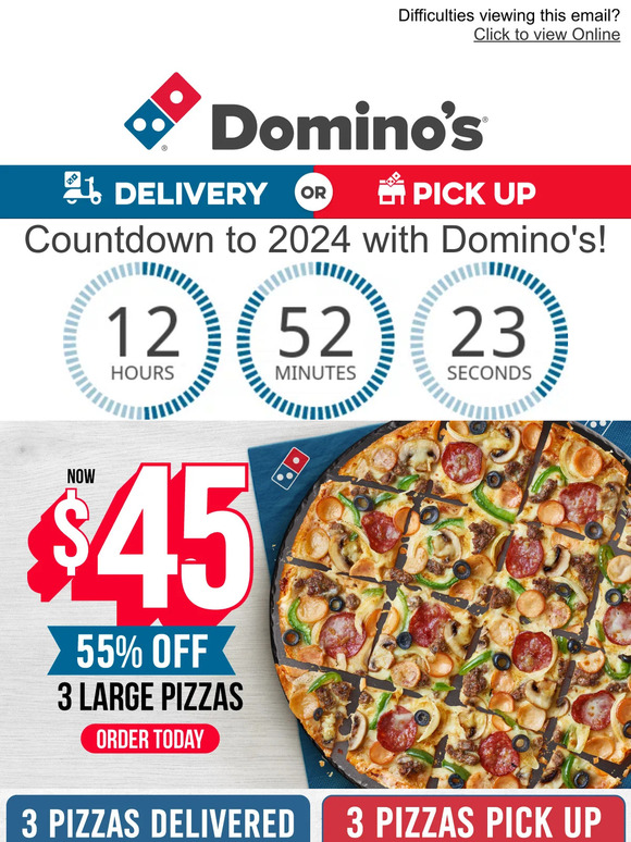 Domino's Pizza: Countdown to 2024 with Domino's! End 2023 with Pizza ...