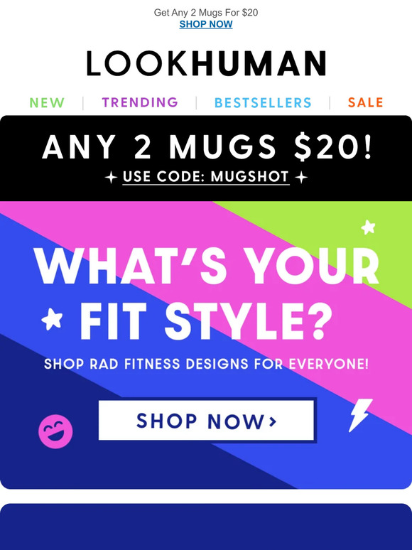 Look Human: Shop Fun Workout Style Designs For Everyone! ⚡ | Milled