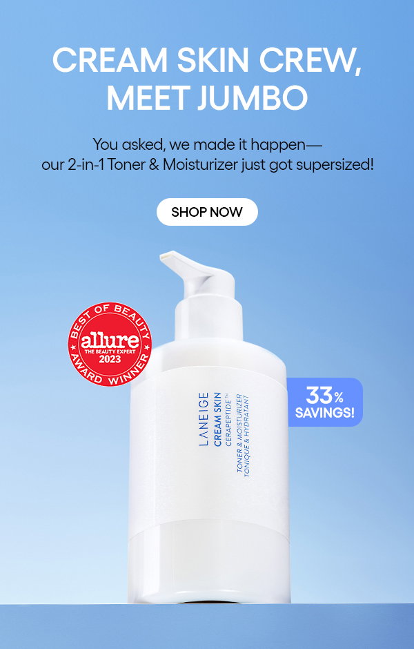 Laneige: JUMBO! Cream Skin Toner & Moisturizer | Milled