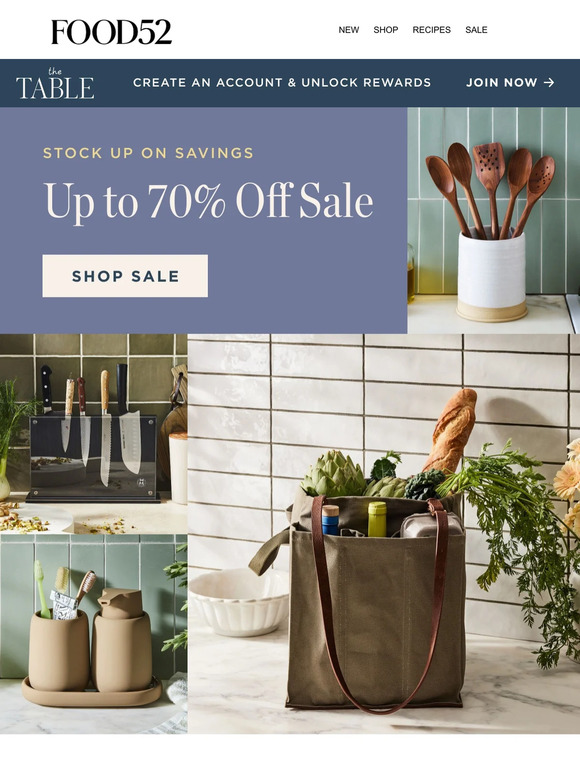 Food52 Email Newsletters: Shop Sales, Discounts, and Coupon Codes