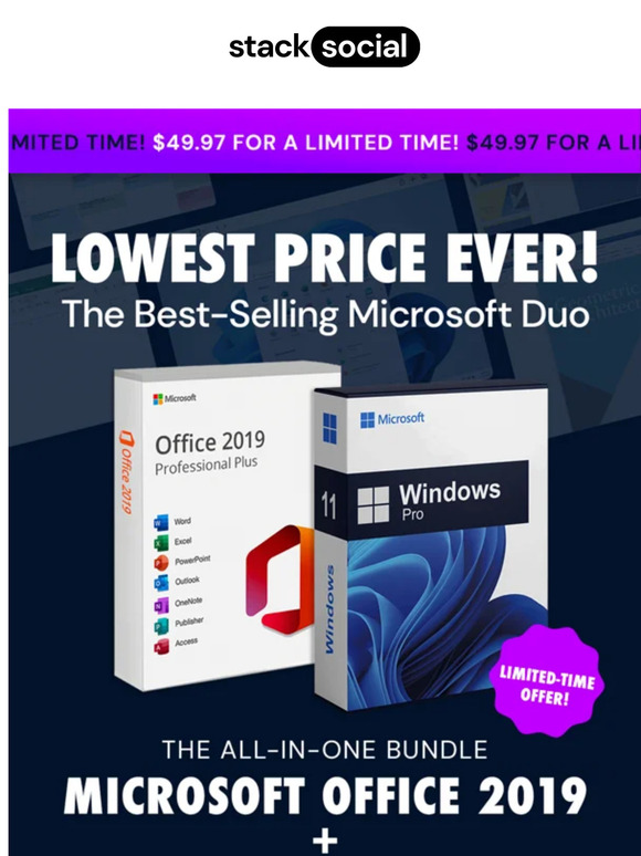StackSocial: ⭐ Get Microsoft Office + Windows 11 Pro for $50 ⭐ | Milled