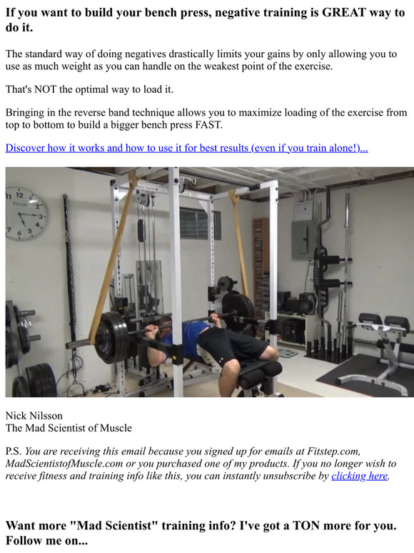 FitStep: The PERFECT way to use negatives to build your bench press FAST... | Milled