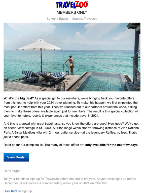 Travelzoo: They're back—Your favorite offers for 2024 travel | Milled