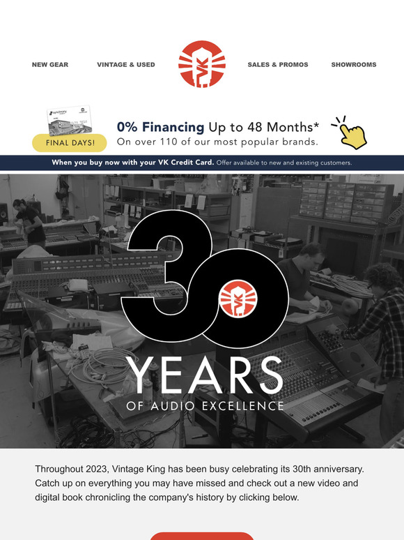 Vintage King Audio: Celebrate 30 Years Of Audio Excellence | Milled