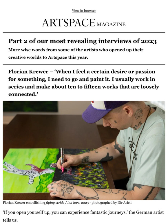 Artspace: Part 2 of our most revealing interviews of 2023 | Milled