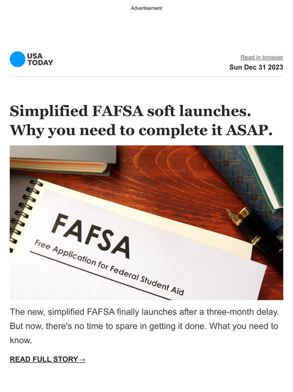 USA TODAY: Top Stories: The long-awaited new FAFSA is finally here ...