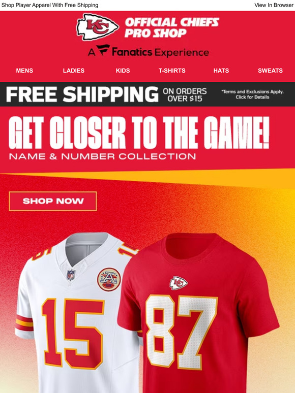 Kansas City Chiefs: Pro Level Looks >> The Name & Number Collection ...