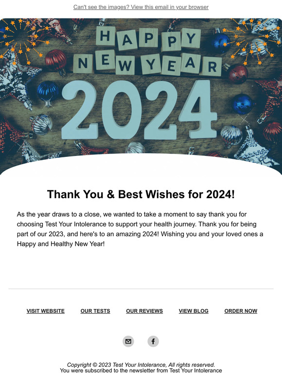 Test Your Intolerance: Thank You & Best Wishes For 2024 🎉 | Milled