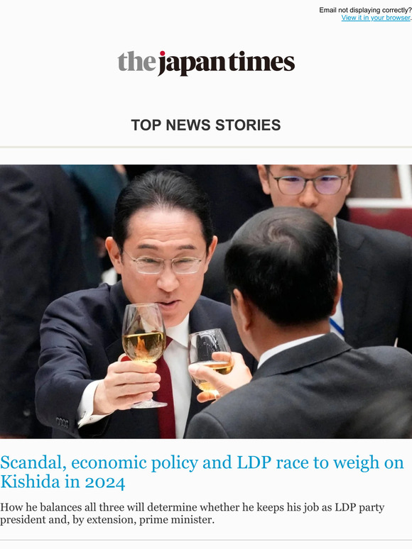 The Japan Times: Today's top news: Scandal, economic policy and LDP ...