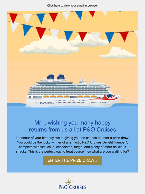 P&O Cruises: Birthday wishes and enter our prize draw | Milled