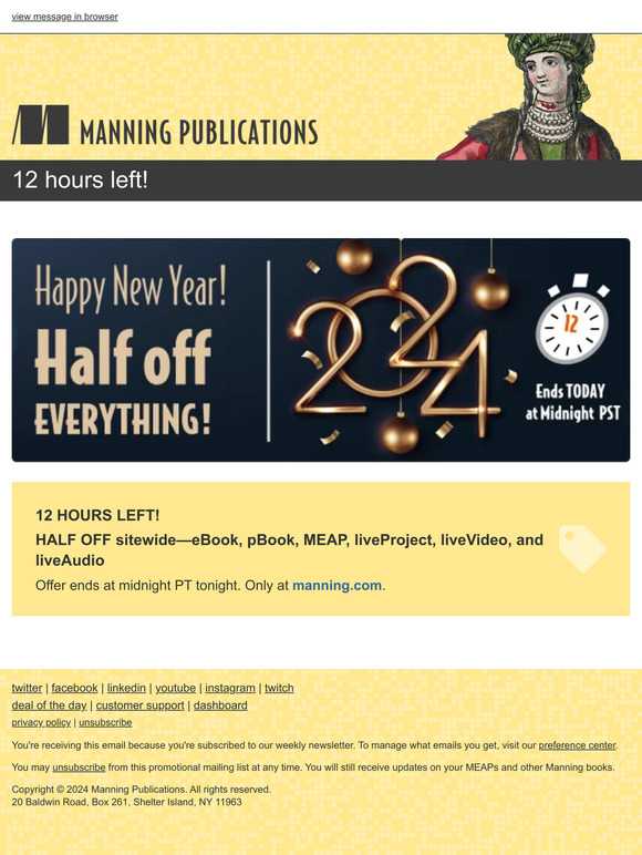 Manning Publications: 12 hours left for Half off EVERYTHING at manning ...