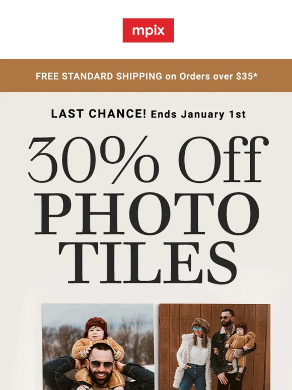 Mpix: Final chance for 30% off Photo Tiles | Milled