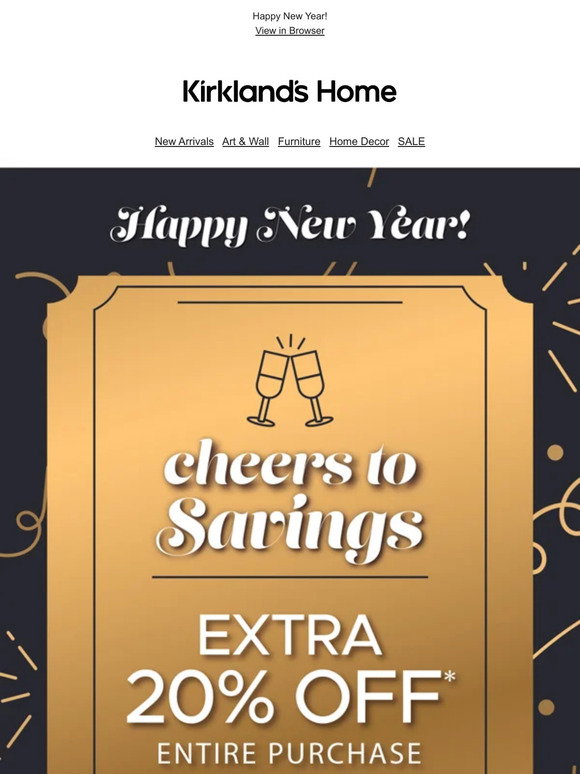 Kirkland's: First Day of the Year, Last Day of Storewide Savings! | Milled