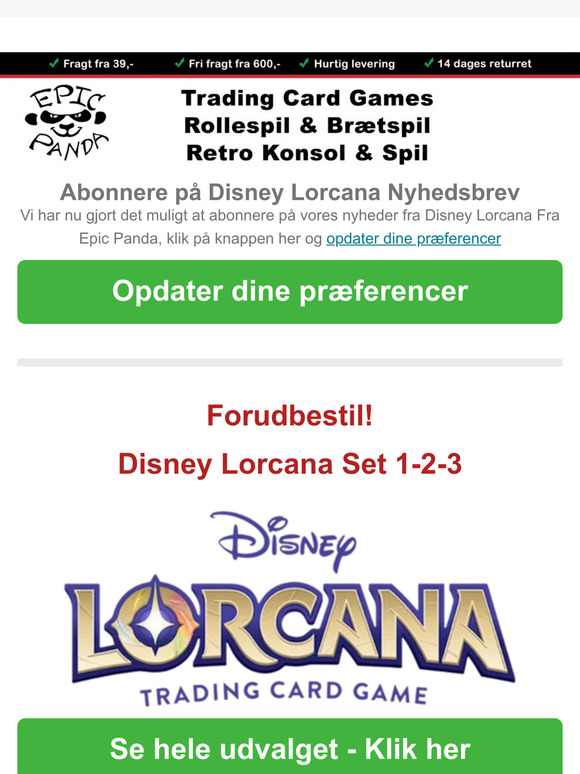 Epic Panda: Forudbestil Disney Lorcana Set 1-2-3 nu hos Epic Panda ...