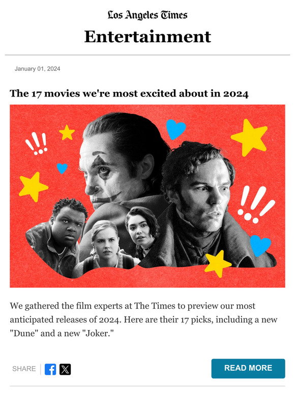 Los Angeles Times: The 17 movies we're most excited about in 2024 | Milled