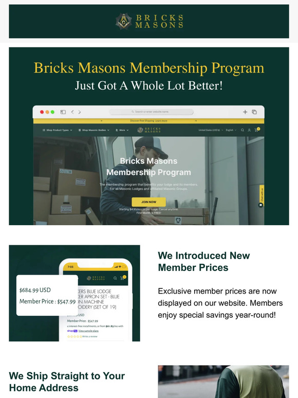 Bricks Masons: New Upgrades to the Membership Program 👁️ | Milled