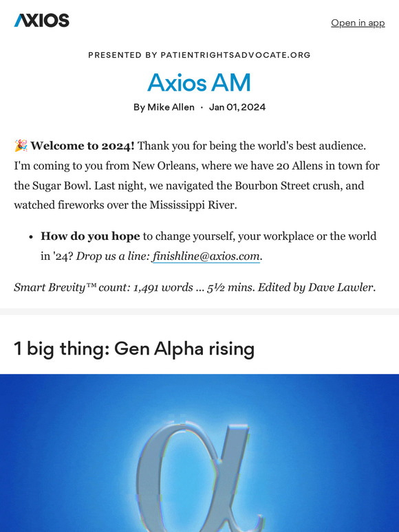 Axios Austin: 🔮 Axios AM: Gen Alpha rising | Milled