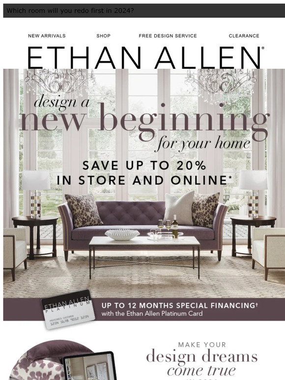 Ethan Allen: January savings—details inside | Milled