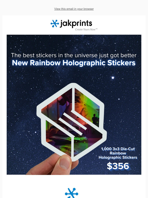 Jakprints: NOW AVAILABLE 🌈 Rainbow Holographic Stickers! | Milled