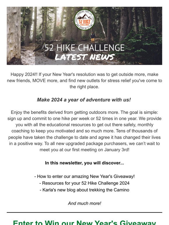 52 Hike Challenge: Happy 2024! Enter Our New Year's Giveaway & Get ...