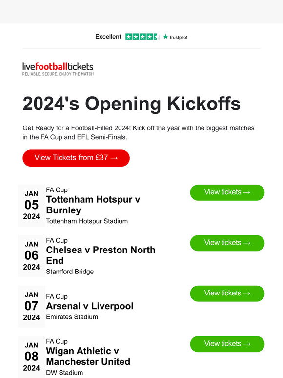Live Football Tickets: Hey, 2024's First Big Clash ⚽ | Milled
