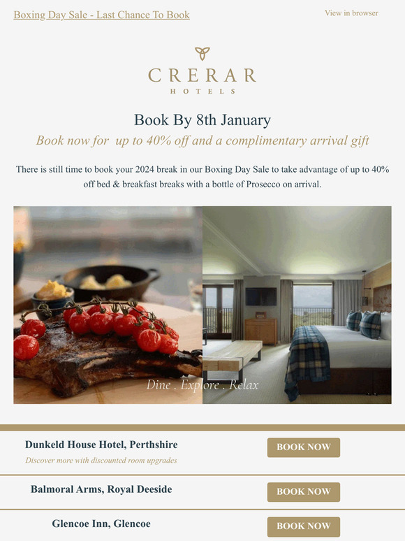 Crerar Hotels: Sale - Last Chance To Book | Milled