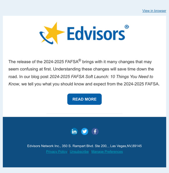 edvisors: The 2024-2025 FAFSA has finally been released | Milled