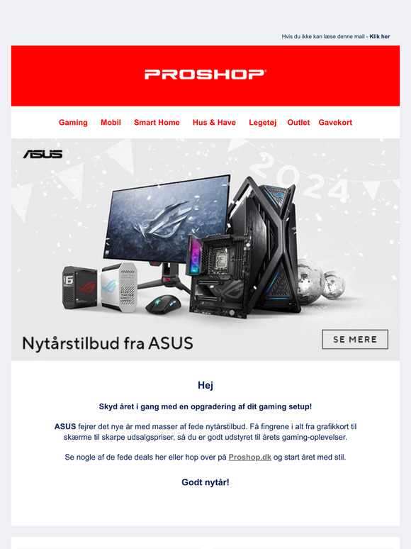 Proshop: ASUS kickstarter 2024 med fede nytårstilbud til dit gaming ...