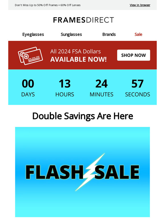 Framesdirect.com CPS - Worldwide: The First Flash Sale of the Year ⚡ ...