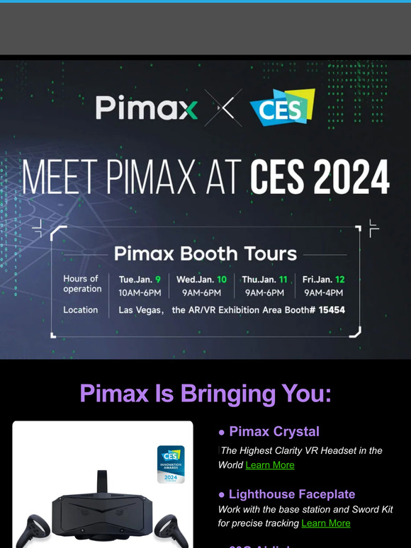 Pimax: 🌟 Explore Pimax Unveilings at CES! 💸 Enjoy $50 Off on Crystal ...