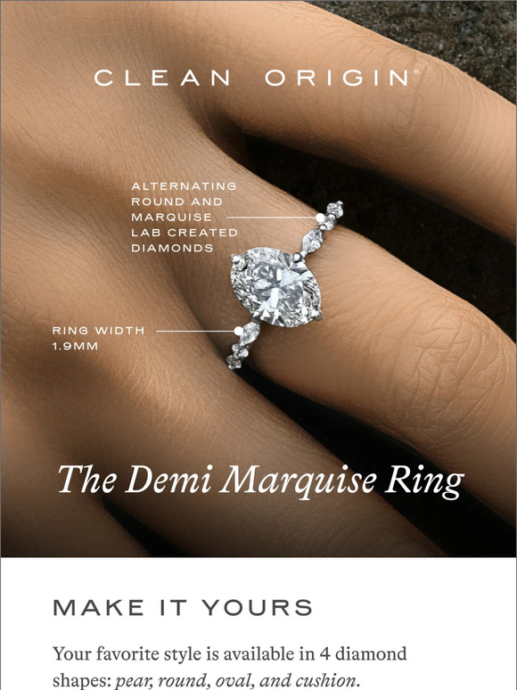 Clean Origin: Ring spotlight: The Demi Marquise Ring | Milled