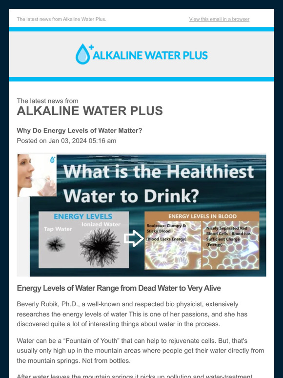 Alkaline Water Plus: Why Do Energy Levels of Water Matter? | Milled