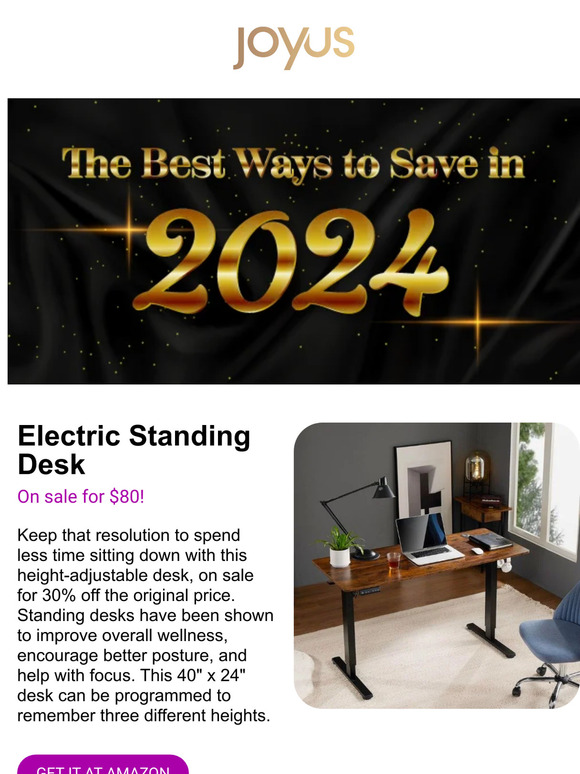 Joyus: Resolutions Made Affordable: $80 Standing Desk, $20 UA Fleece ...