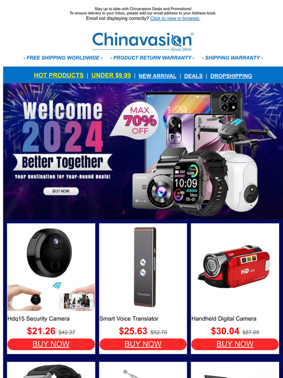 Chinavasion Wholesale Electronics & Gadgets: Welcome 2024, Better ...