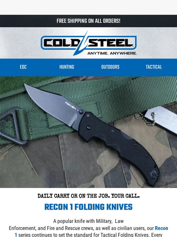 Cold Steel: Recon 1 Tactical Folders | For Military And LEO | Milled