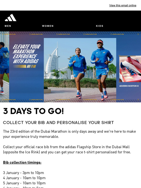 Adidas UAE: Dubai Marathon - Bib collection now open. | Milled