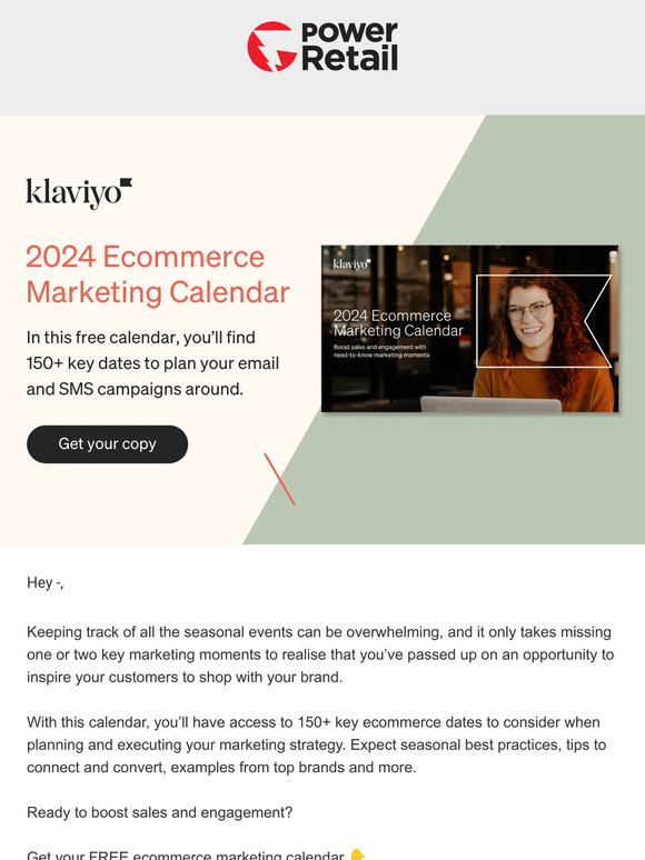 Power Retail: Your FREE ecommerce marketing calendar is here! | Milled
