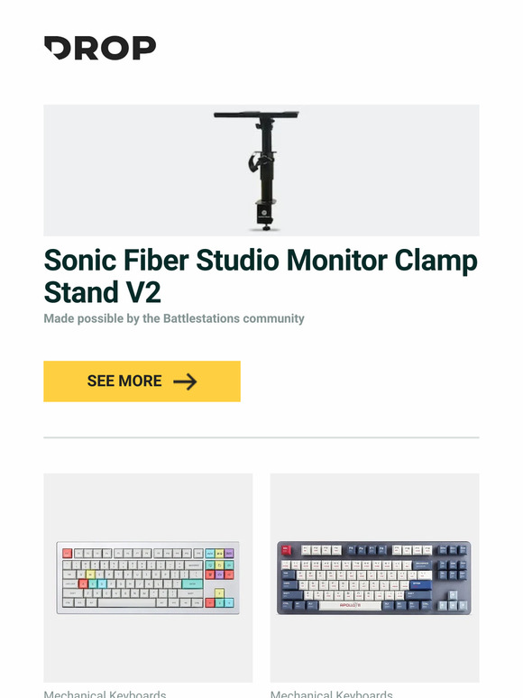 Massdrop: Sonic Fiber Studio Monitor Clamp Stand V2, Drop XDA Versa ...