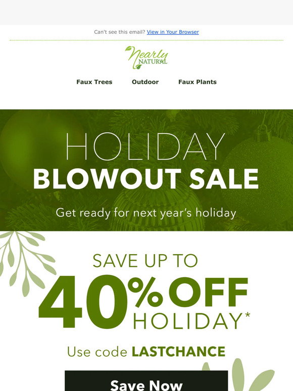 Nearly Natural: Post-Holiday BLOWOUT Sale! Up to 40% OFF 🎄 | Milled