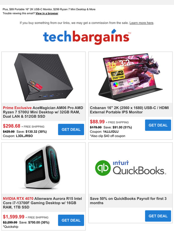 TechBargains: $1599.99 Alienware RTX 4070 Desktop | $110 off TP-Link ...