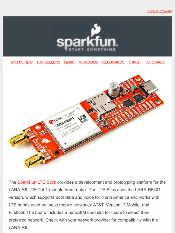 SparkFun: Level Up Your North American IoT Game: SparkFun LTE Stick Unlocks Pro Possibilities ...