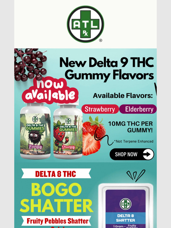 ATLRx: BOGO Fruity Pebbles Shatter! + New D9 THC Gummy Flavors & High ...