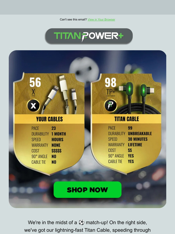 Titan Power Plus: Titan Cable vs Your Cable: The Ultimate Match! ⚽ | Milled