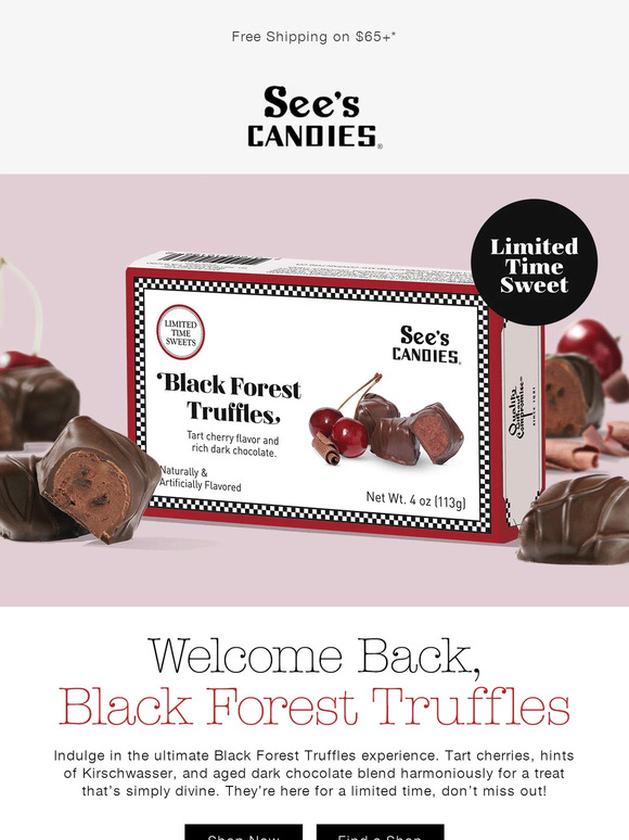 See's Candies: Black Forest Truffles: Back for a Limited Time 🍫🍒 | Milled